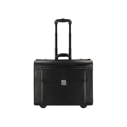 Dermata 2 Rollen Pilotentrolley Leder 39 cm in schwarz | Gr.: onesize