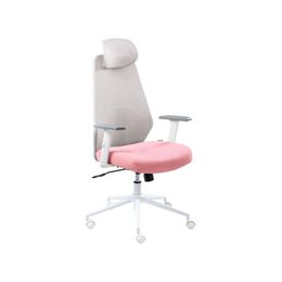 Beliani B&uuml;rostuhl ORYN in Grau/Rosa/Wei&szlig; - (W) 71 x (H) 111 x (L) 65 cm | Gr.: onesize