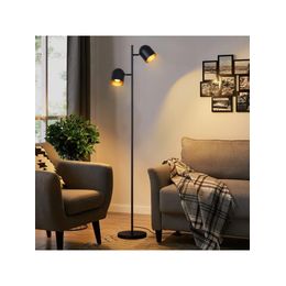 ZMH Stehlampe 2-flammige E14 in schwarzgold Metall | Gr.: onesize