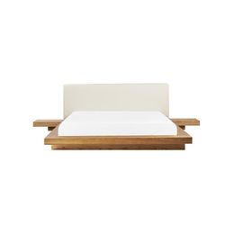 Beliani Doppelbett ZEN in Braun/Wei&szlig; - (W) 308 x (H) 86 x (L) 229 cm | Gr.: onesize
