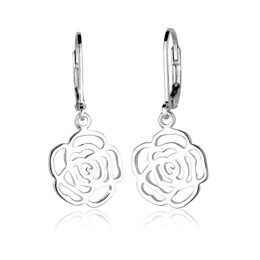 Elli Ohrringe 925 Sterling Silber Blume, Rose in Silber | Gr.: onesize
