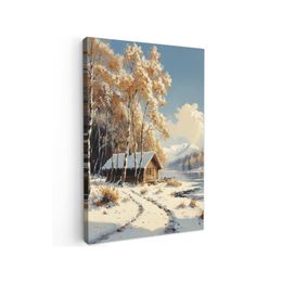 MuchoWow Leinwand bilder Bergh&uuml;tte (BxH) | Gr.: 20 x 30 cm