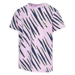 Hummel Kinder Sportshirt "Hmlrushy Aop T-Shirt S/S" in Rosa | Gr.: 104