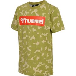 Hummel Kinder Sportshirt "Hmlrush Aop T-Shirt S/S" in Gr&uuml;n | Gr.: 134