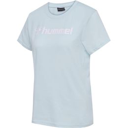Hummel Sportshirt "Hmlmover Cotton T-Shirt S/S Woman" in Blau | Gr.: XL