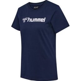 Hummel Sportshirt "Hmlmover Cotton T-Shirt S/S Woman" in Blau | Gr.: M