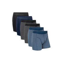 DANISH ENDURANCE Boxershorts Organic Trunks in black/navy stripes | Gr.: M