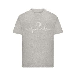 F4NT4STIC T-Shirt 'Gitarre Heartbeat' Jungen Gr&ouml;&szlig;e 134/140 graumeliert / wei&szlig;