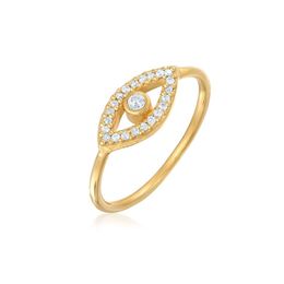 Elli Ring 925 Sterling Silber Evil Eye in Gold | Gr.: 52