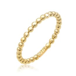 Elli Ringe - Ring Basic Bandring Geo Minimal Ball Look 375 Gelb - Gr. 52 MM - in Gold - f&uuml;r Damen