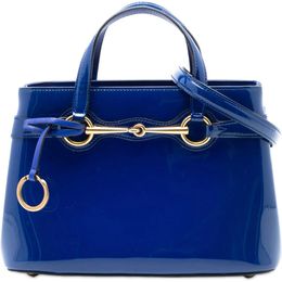 Gucci Hobo Bags - Patent Bright Bit Satchel - Gr. unisize - in Blau - f&uuml;r Damen