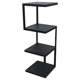 CARRYHOME Regal, Schwarz, Metall, 4 F&auml;cher, 25x72x25 cm, Wohnzimmer, Regale, B&uuml;cherregale