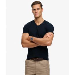 Superdry Herren Bio-baumwolle T-shirt mit V-ausschnitt und Logostickerei Navy - Gr&ouml;&szlig;e: Xxl 104040500075298T005