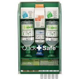 Erste-Hilfe-Station QuickSafe, Complete, HxB 430 x 253 mm, gr&uuml;n/transparent kaiserkraft