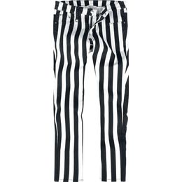Banned Alternative Striped Pants Stoffhose schwarz wei&szlig; in XXL TRM31263