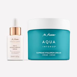 M. Asam AQUA INTENSE Supreme Hyaluron Gesichtscreme und NIA-C Bright & Refine Serum