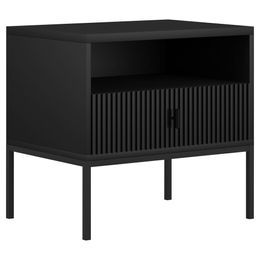 Boxxx Nachtschrank Maggiore, Schwarz, Metall, 1 Schublade(n) Schubladen, 53.9x52.4x39 cm, Typenauswahl, Schlafzimmer, Nachttische