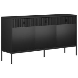 Boxxx Sideboard Maggiore, Schwarz, Metall, 3 F&auml;cher, 3 Schublade(n) Schubladen, 154.5x82.6x39 cm, Typenauswahl, Beim&ouml;bel erh&auml;ltlich, stehend, Wohnzimmer, Kommoden & Sideboards, Sideboards