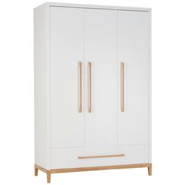 Stylife Kleiderschrank, Wei&szlig;, Eiche, Holzwerkstoff, Eiche, massiv, 5 F&auml;cher, 1 Schublade(n) Schubladen, 135x206x55 cm, Beim&ouml;bel erh&auml;ltlich, Kinder- & Jugendzimmer, Kinderm&ouml;bel, Kinderkleiderschr&auml;nke