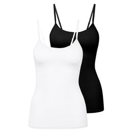 Calida Unterhemd Damen Gr&ouml;&szlig;e S schwarz / wei&szlig;