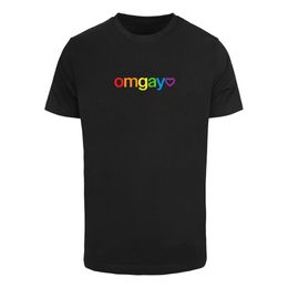 Mister Tee Shirt 'OMGay' Herren Gr&ouml;&szlig;e 5XL blau / gelb / lila / schwarz