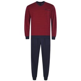 Hajo Long Pajamas male size 4XL Navy / Red / bright red