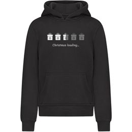 Merchcode Sweatshirt 'Christmas Gifts Loading' Jungen Gr&ouml;&szlig;e 158/164 dunkelgrau / schwarz / wei&szlig;
