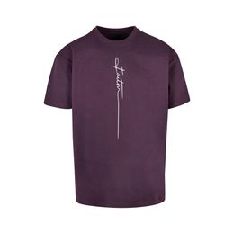 Merchcode T-Shirt 'Faith' Herren Gr&ouml;&szlig;e XL lila / wei&szlig;