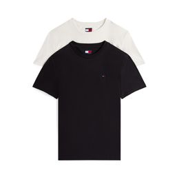 Tommy Jeans Shirt 'Tommy Flag Extra Slim T' Herren Gr&ouml;&szlig;e XXXL schwarz / wei&szlig;