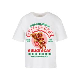 Miss Tee T-Shirt 'Pizza Con Amore' Damen Gr&ouml;&szlig;e 4XL gr&uuml;n / pink / rot / wei&szlig;