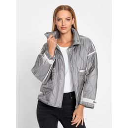 Heine Witt Damen Steppjacke mit Tunnelzug am &Auml;rmel, grau, Gr&ouml;&szlig;e 36