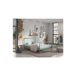 Vipack BRONXX Jugendbett mit Liegefl&auml;che 140 x 200 cm, Ausf. Metall Olivegr&uuml;n matt