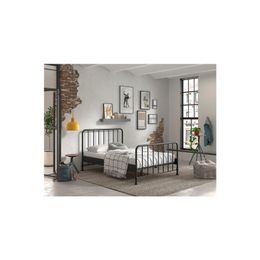 Vipack BRONXX Jugendbett mit Liegefl&auml;che 140 x 200 cm, Ausf. Metall Schwarz matt