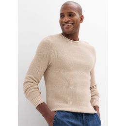 bonprix Pullover mit recycelter Baumwolle, wei&szlig;, mit Baumwolle