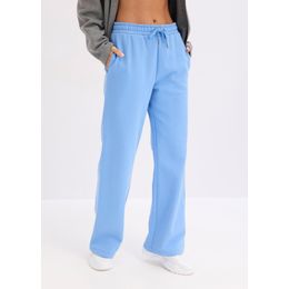 bonprix Highwaist Jogginghose aus reiner Bio-Baumwolle, blau, 100% Baumwolle