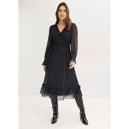 bonprix Midikleid, schwarz