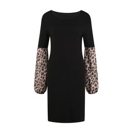 Lascana Kleid Damen Gr&ouml;&szlig;e 34 beigemeliert / braun / schwarz Winterkleid