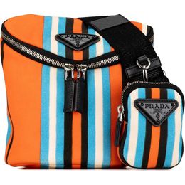 Prada Hobo Bags - Canvas Canapa Baiadera Crossbody - Gr. unisize - in Orange - f&uuml;r Damen