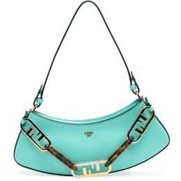 Fendi Hobo Bags - Leather OLock Swing Satchel - Gr. unisize - in Blau - f&uuml;r Damen