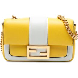Fendi Hobo Bags - Mini Bicolor Nappa Apolo Chain Baguette Shoulder B - Gr. unisize - in Gelb - f&uuml;r Damen