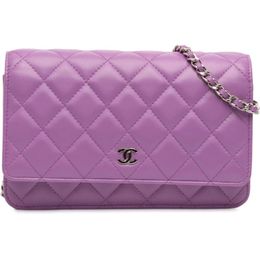 Chanel Hobo Bags - CC Quilted Lambskin Wallet on Chain - Gr. unisize - in Orange - f&uuml;r Damen