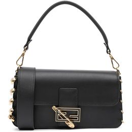 Fendi Hobo Bags - Versace Vitello Seta Fendace Brooch Baguette Satch - Gr. unisize - in Schwarz - f&uuml;r Damen