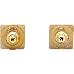 Chanel Ring - Gold Plated Square CC Mirror Push Back Earrings - Gr. unisize - in Gold - f&uuml;r Damen