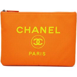 Chanel Clutches - Medium Mixed Fiber Deauville O Case Clutch - Gr. unisize - in Orange - f&uuml;r Damen