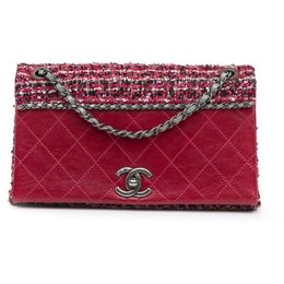 Chanel Hobo Bags - CC Lambskin and Tweed Flap - Gr. unisize - in Rot - f&uuml;r Damen