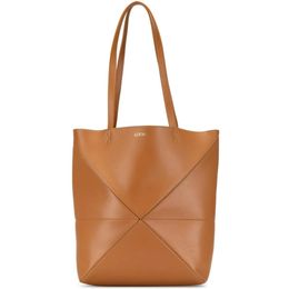 Loewe Shopper - Medium Shiny Calfskin Puzzle Fold Tote - Gr. unisize - in Braun - f&uuml;r Damen