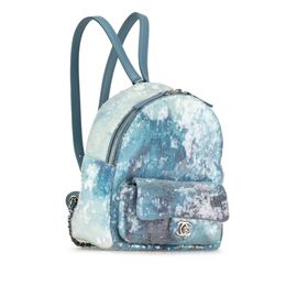 Chanel Rucks&auml;cke - Mini Sequins and Lambskin Waterfall Backpack - Gr. unisize - in Blau - f&uuml;r Damen
