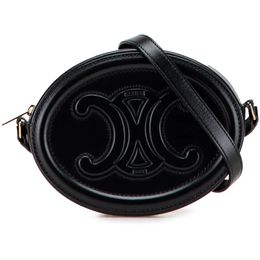 C&eacute;line Celine Hobo Bags - Small Calfskin Cuir Triomphe Oval Crossbody - Gr. unisize - in Schwarz - f&uuml;r Damen