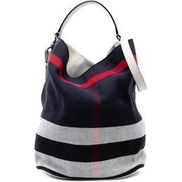 Burberry Hobo Bags - Medium Mega Check Canvas Ashby Bucket Bag - Gr. unisize - in Blau - f&uuml;r Damen