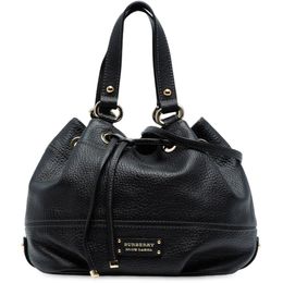 Burberry Hobo Bags - Grained Leather Satchel - Gr. unisize - in Schwarz - f&uuml;r Damen